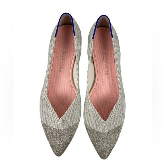 Rothy's | Shoes | Rothys The Point Flats Size 9 Diamond Metallic Slip ...